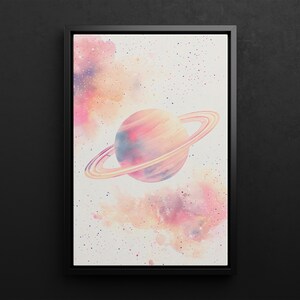Watercolor Light Pink Pastel Space Astronaut Set of 3 Art Print Nursery ...