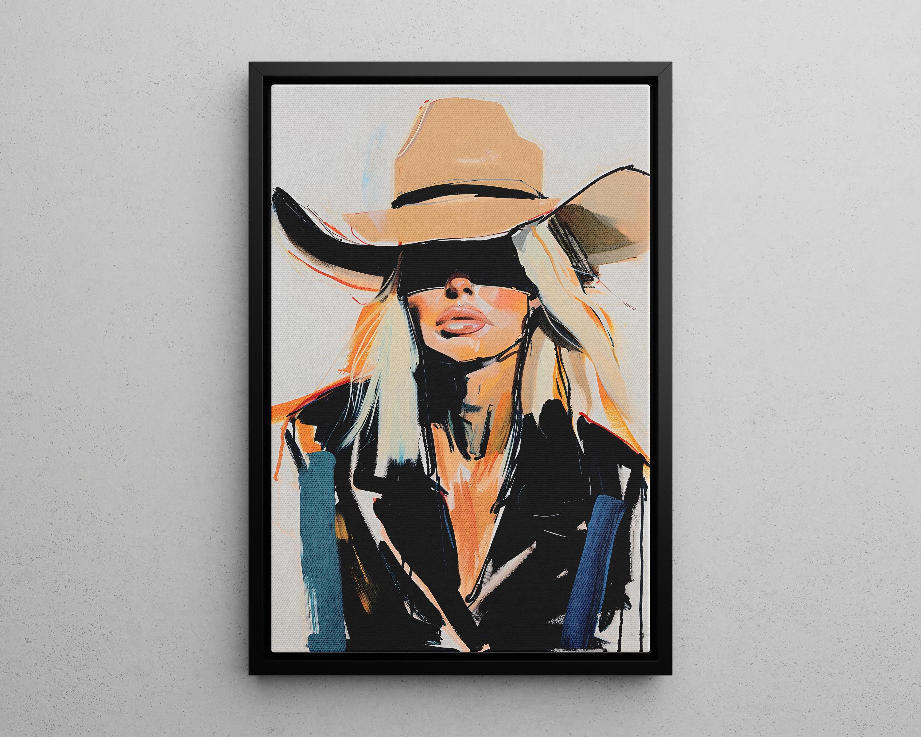 Cowgirl Western Woman With Blindfold Wall Art Poster or Canvas Print ...