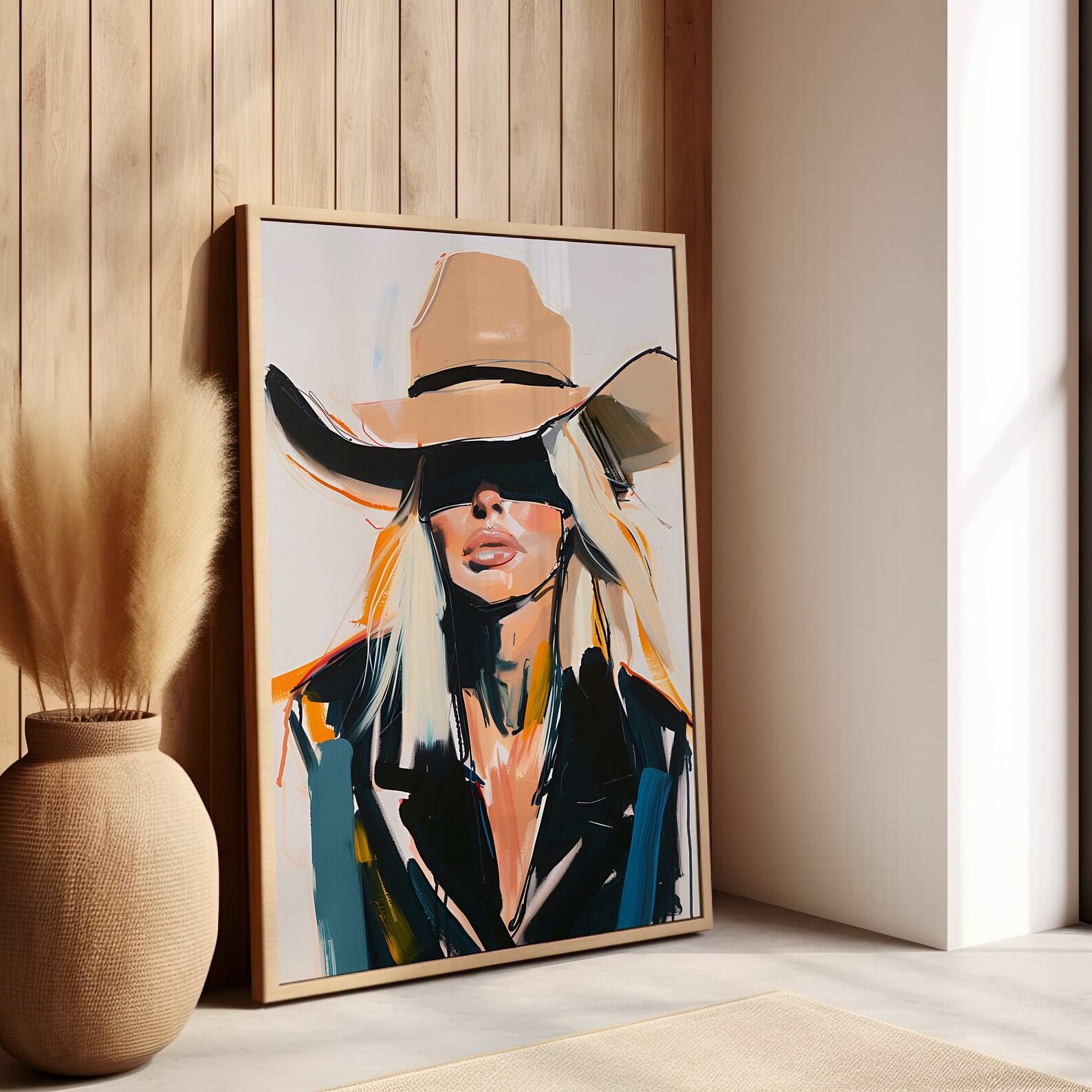 Cowgirl Western Woman With Blindfold Wall Art Poster or Canvas Print ...