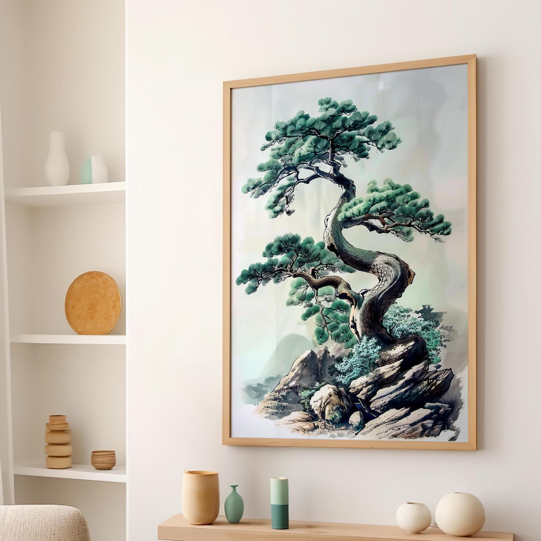 Japanese Bonsai Wall Art Poster or Canvas Print, Japanese Tree Art ...