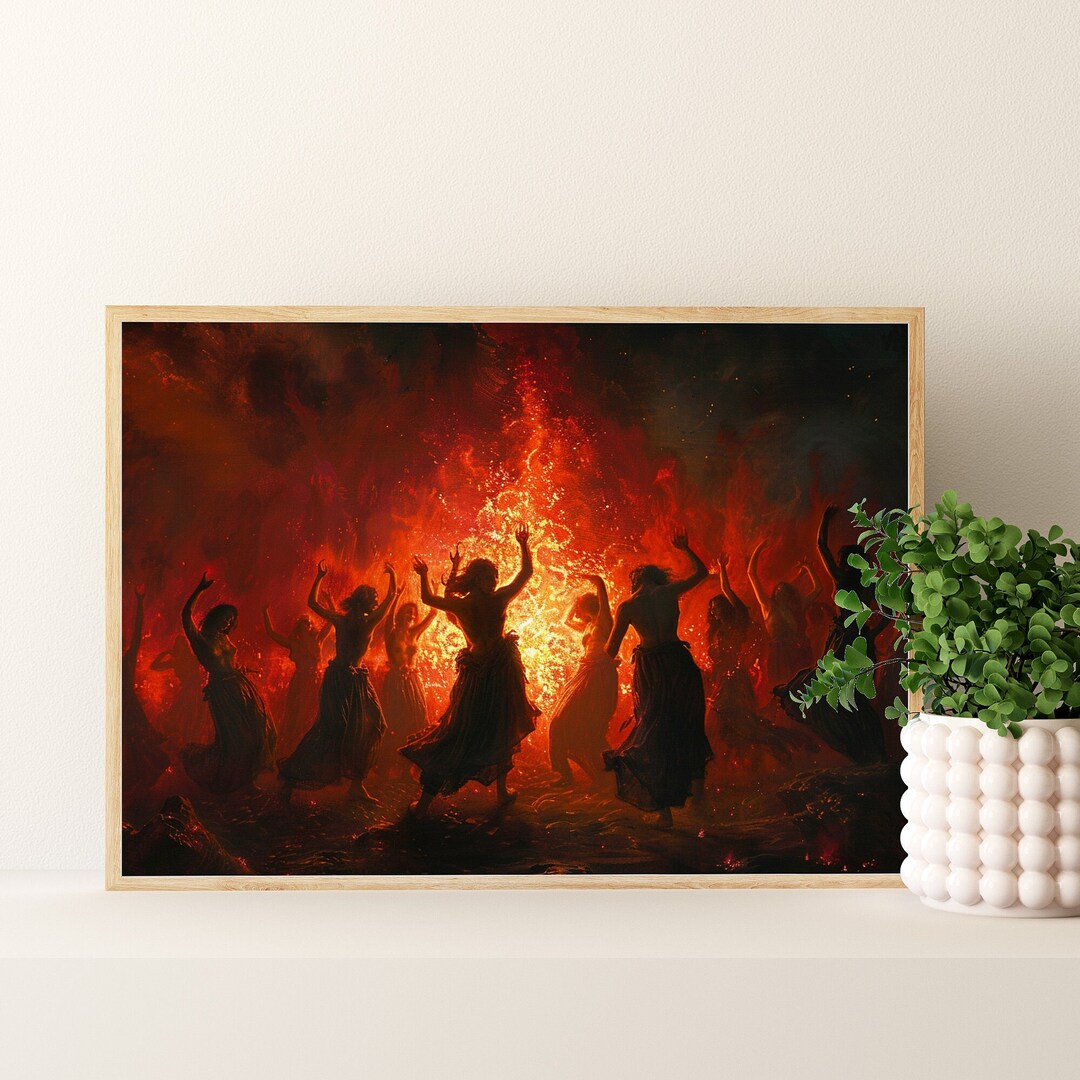 Dancing Nymphs Vintage Witch Gothic Art Print, Spiritual Woman Dancing ...