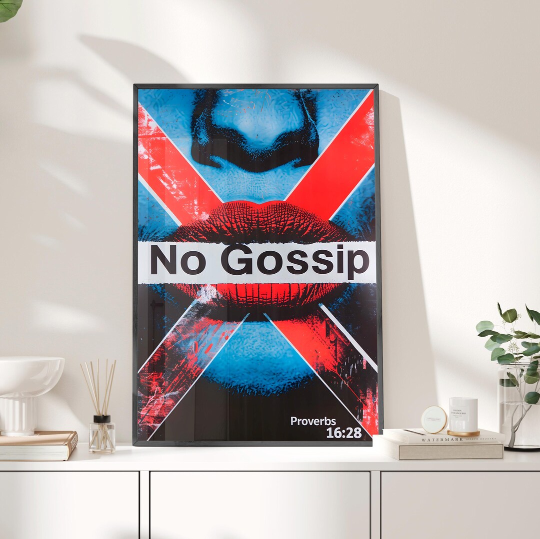 No Gossip X'ed Lips Proverbs 16:28 Art Print or Canvas, Gossip Girl ...