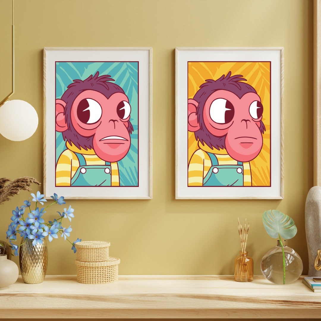 Iconic Monkey Puppet Reaction Meme 2 Piece Wall Art Set Unique and ...