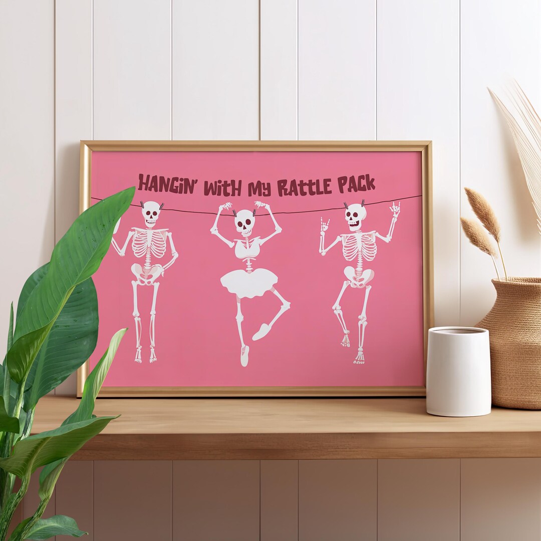 Hangin' With My Rattle Pack Pink Halloween Print Poster or Canvas ...