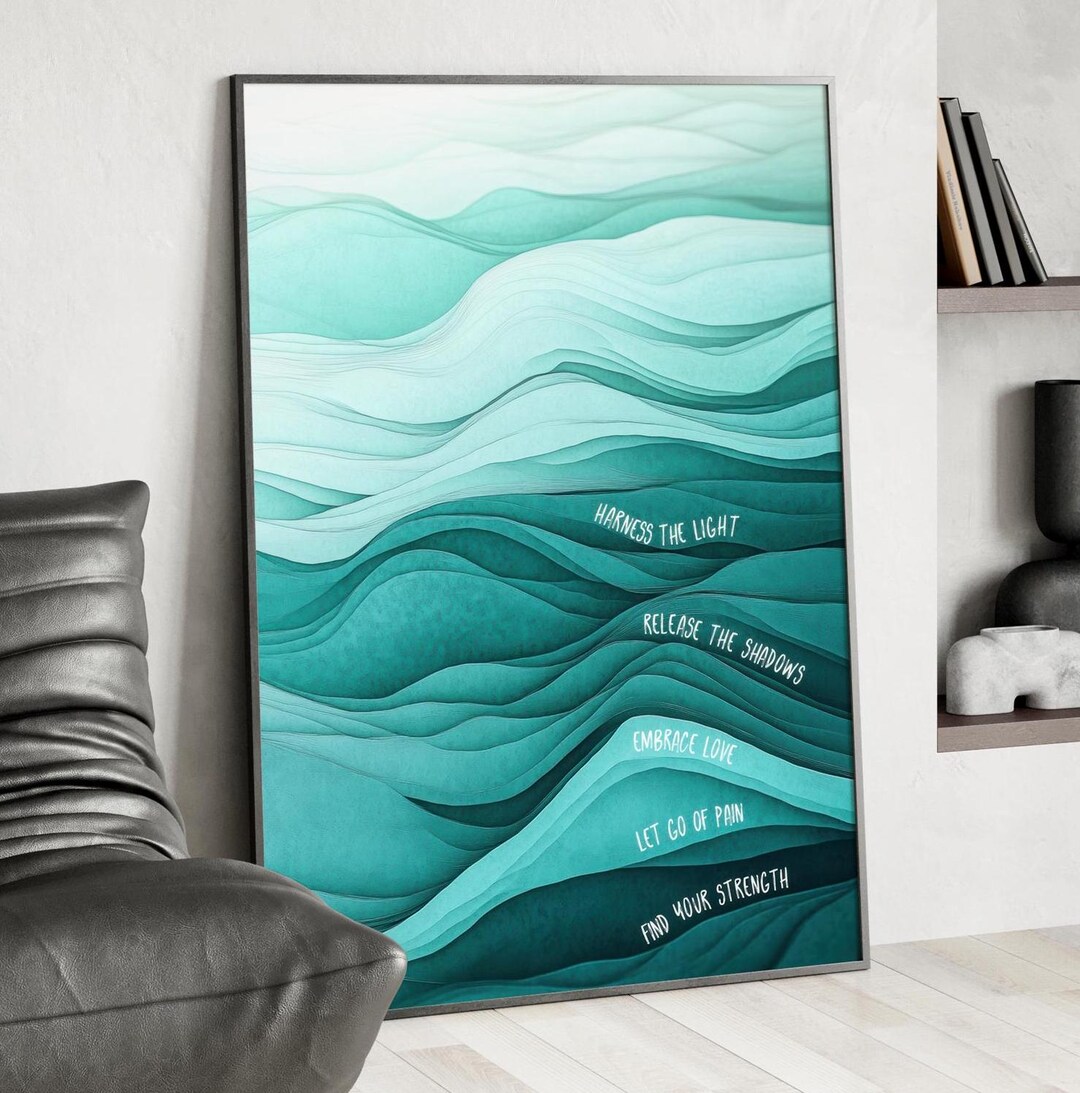 Harness the Light Find Your Strength Positivity Watercolor Abstract ...