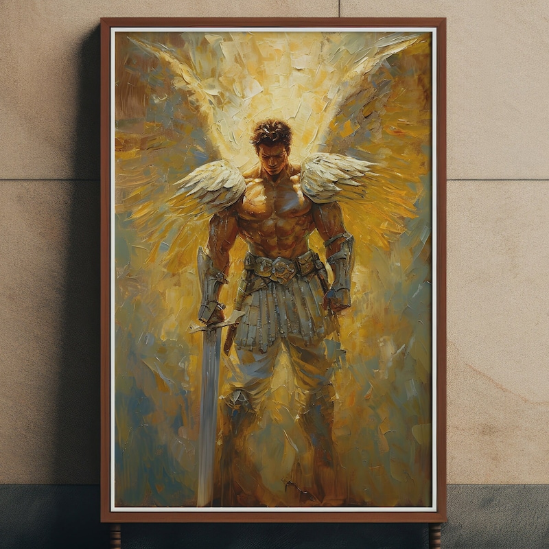 Man Guardian Angel Print - Etsy