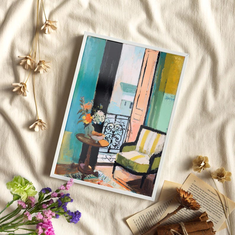 Colorful Room Fauvism Style Art Poster or Canvas Print, Matisse ...