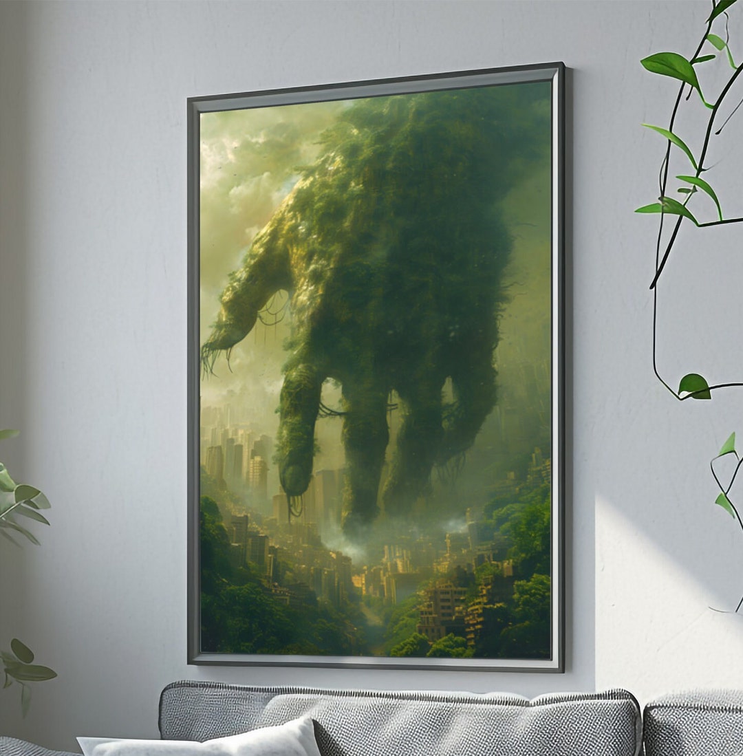 Whimsical Big-hand Monster Wall Art, Unique Botanical Destroyer Hand ...