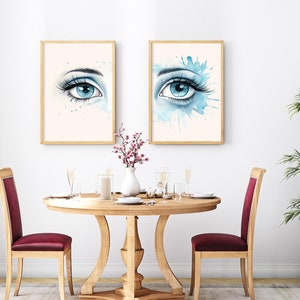 Classy and Trendy Sky Blue Preppy Eyes Wall Art Preppy Girls - Etsy