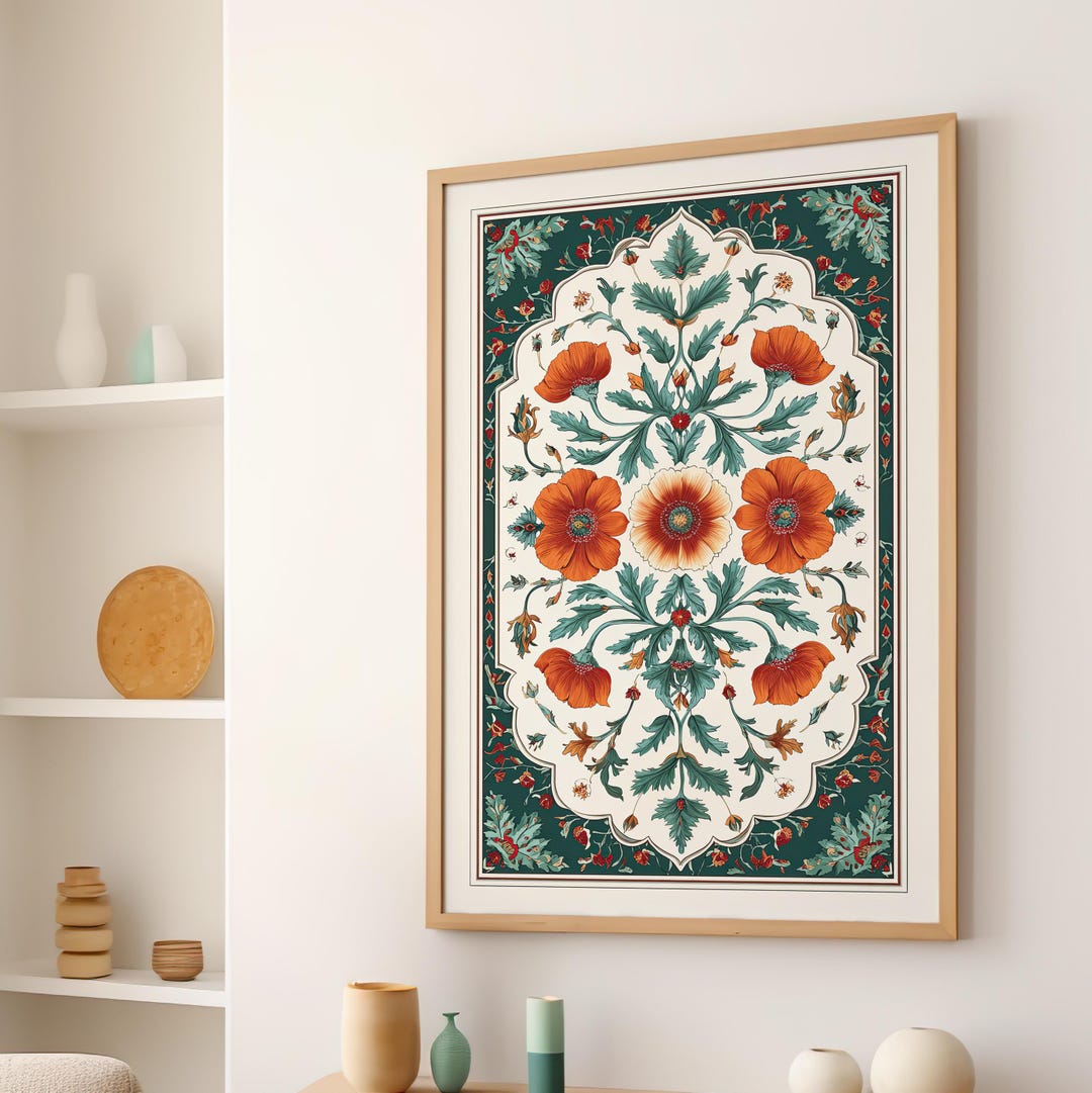 Palestine Poppy Flowers Cultural Art Poster or Canvas Print, Red ...