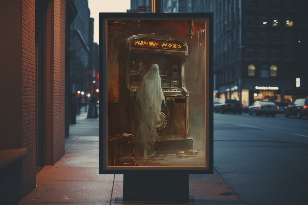 Dark Ghost Standing Next to A Jukebox Creepy Poster, Horror Spooky ...