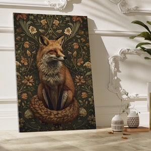 William Morris Inspired Fox Art Print or Canvas, Forest Fox Nature ...