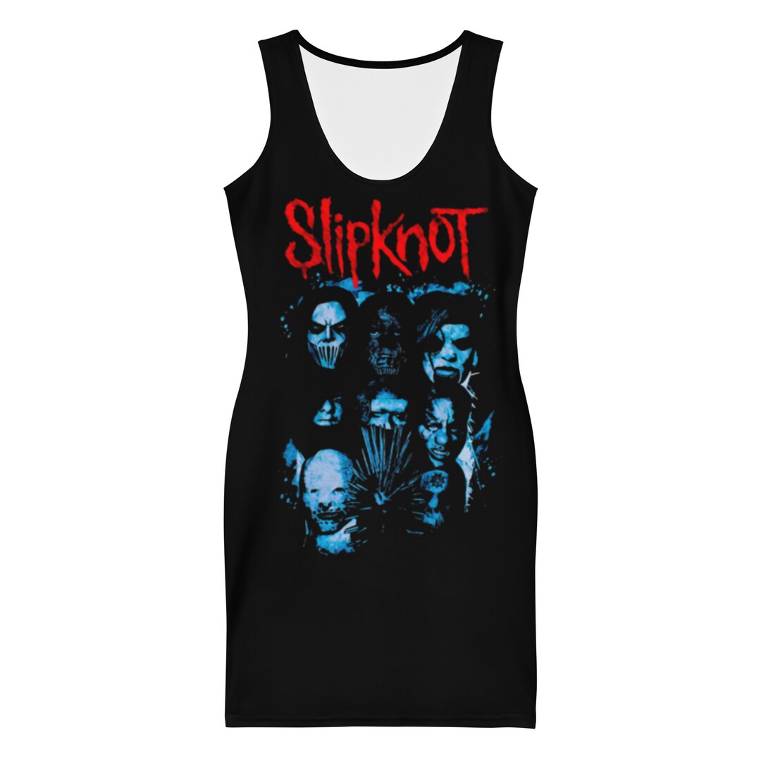 Custom Slipknot Black Fitted Body Con Dress Alternative Gothic Metal ...