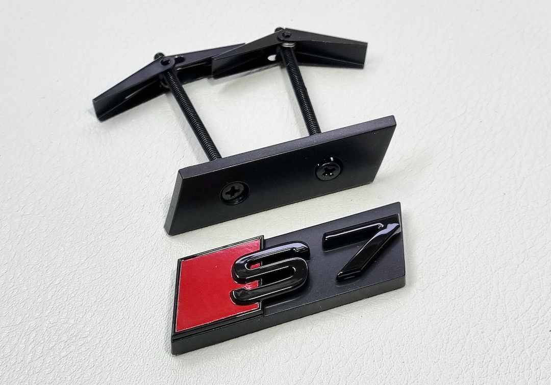 Audi S7 Grille Emblem Glossy Black Logo S7 Grill Badge - Etsy