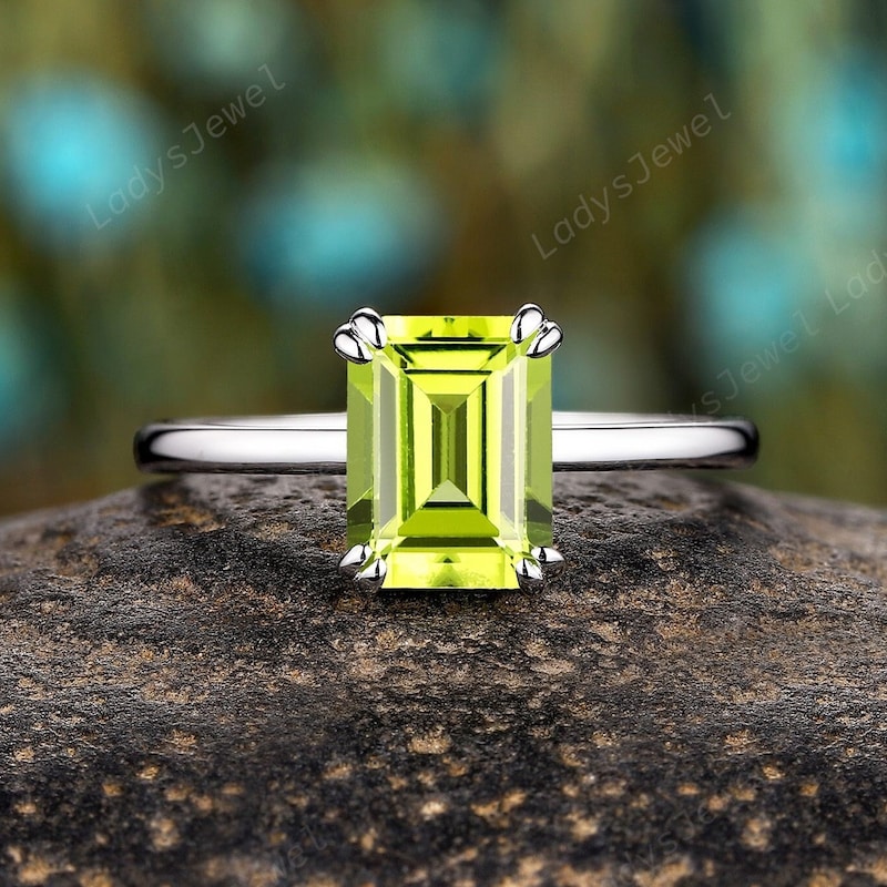 Emerald Cut Peridot - Etsy