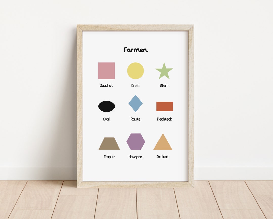 Poster Shapes A4 A3 Children's Room Decoration Gift Baby - Etsy