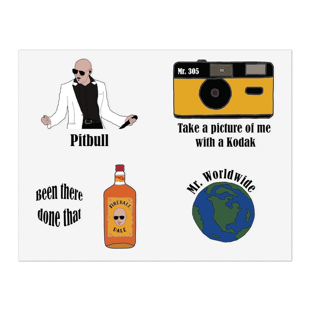 Pitbull Mr. Worldwide Funny Meme Sticker Sheet - Etsy