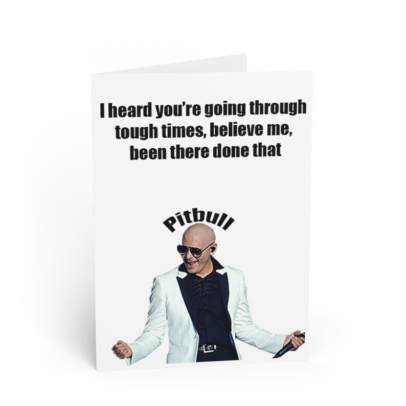 Pitbull Rapper Meme Greeting Card - Etsy