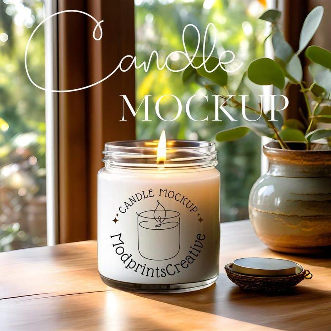 Printify Soy Candle Mockup Candle, White Candle Label Mockup, Lumient ...