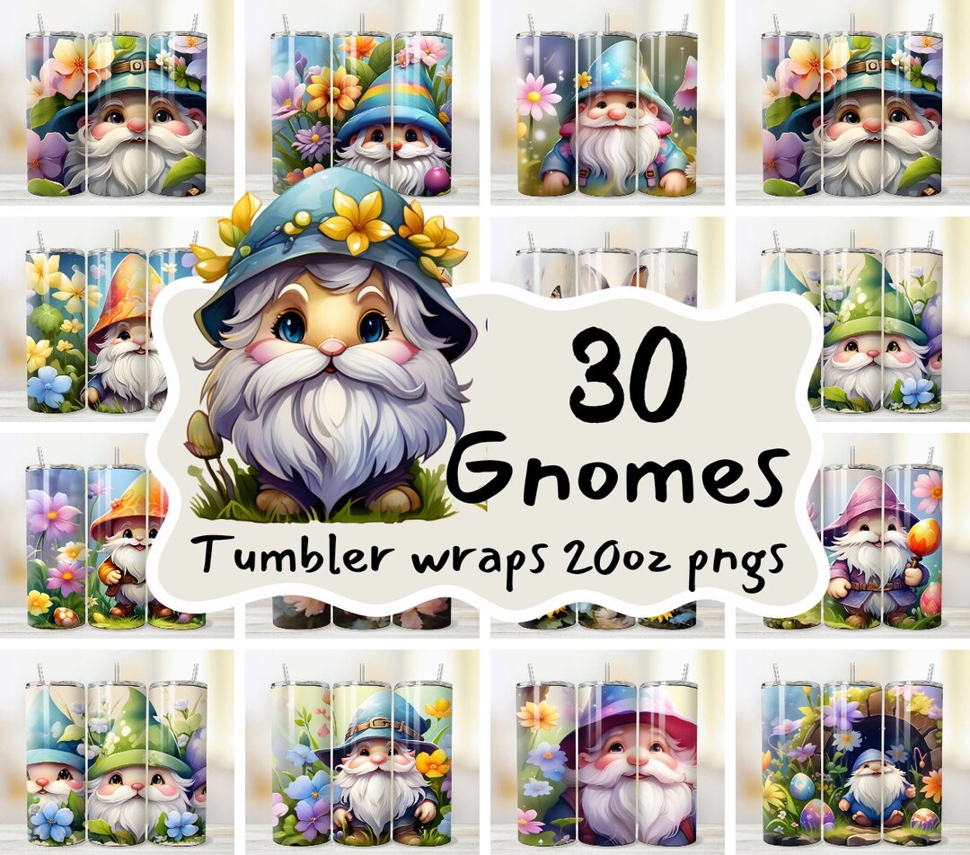 Gnomes Tumblerwrap Bundle 20ozs Gnome Wraps Tumbler Bundle PNG, Gnome ...