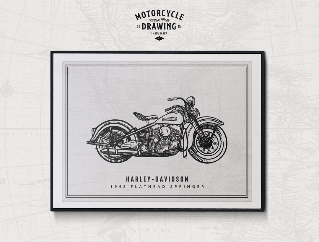 Custom Made Motorcycle Drawing - Detailed Ink Drawing, Gift for Bikers ...