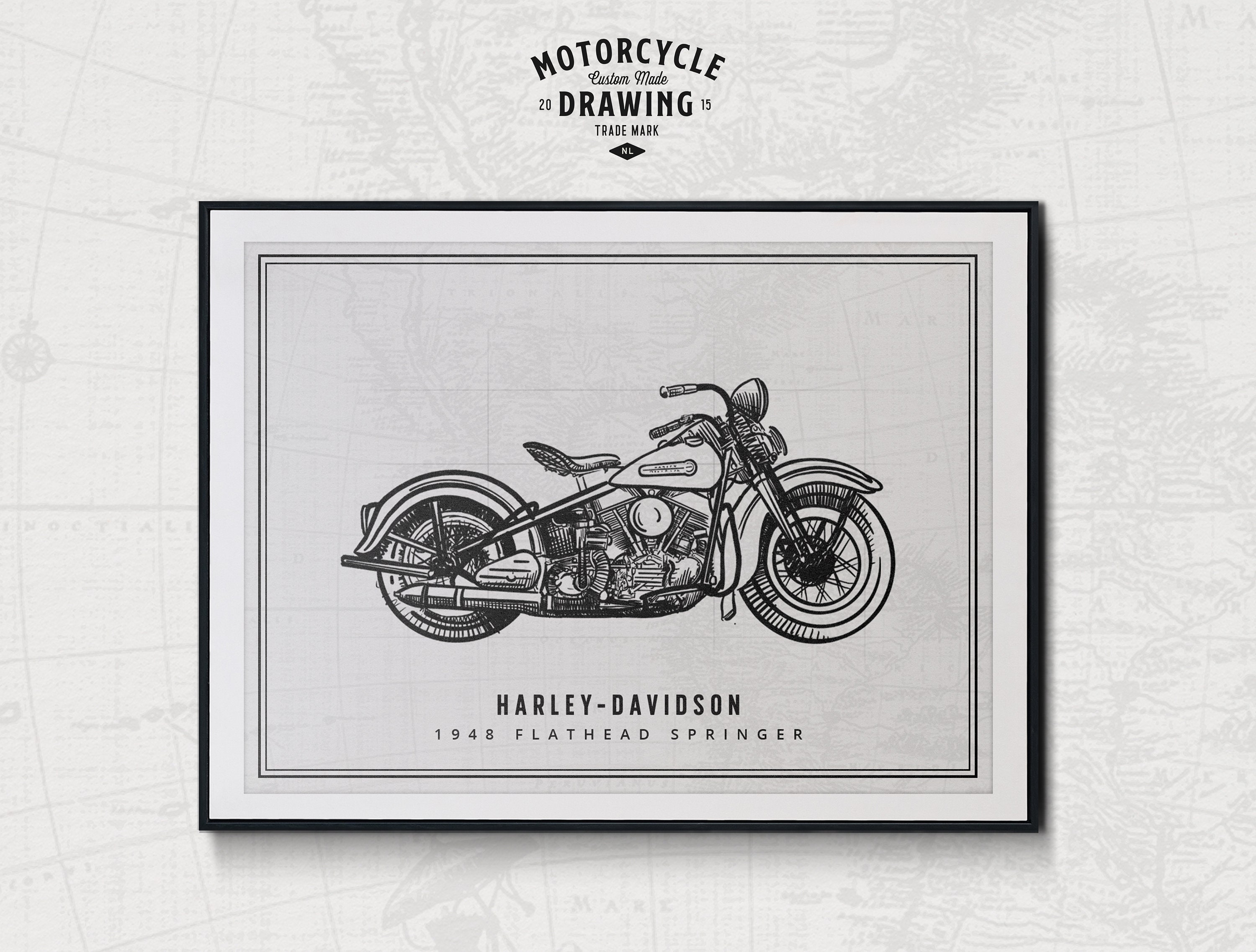 Custom Made Motorcycle Drawing Detailed Ink Drawing, Gift for Bikers ...
