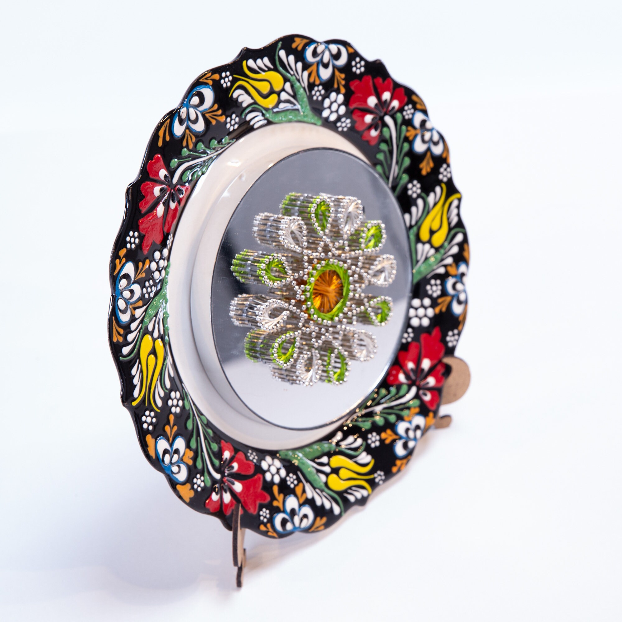 Turkish Tile Ceramic Wall Plate, String Art Floral Table Decor, Home ...