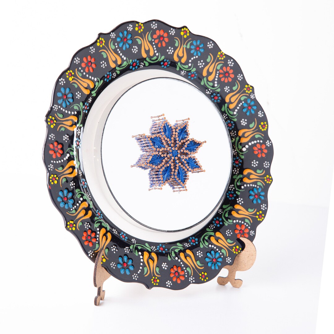 Turkish Tile Ceramic Wall Plate, String Art Floral Table Decor, Home ...