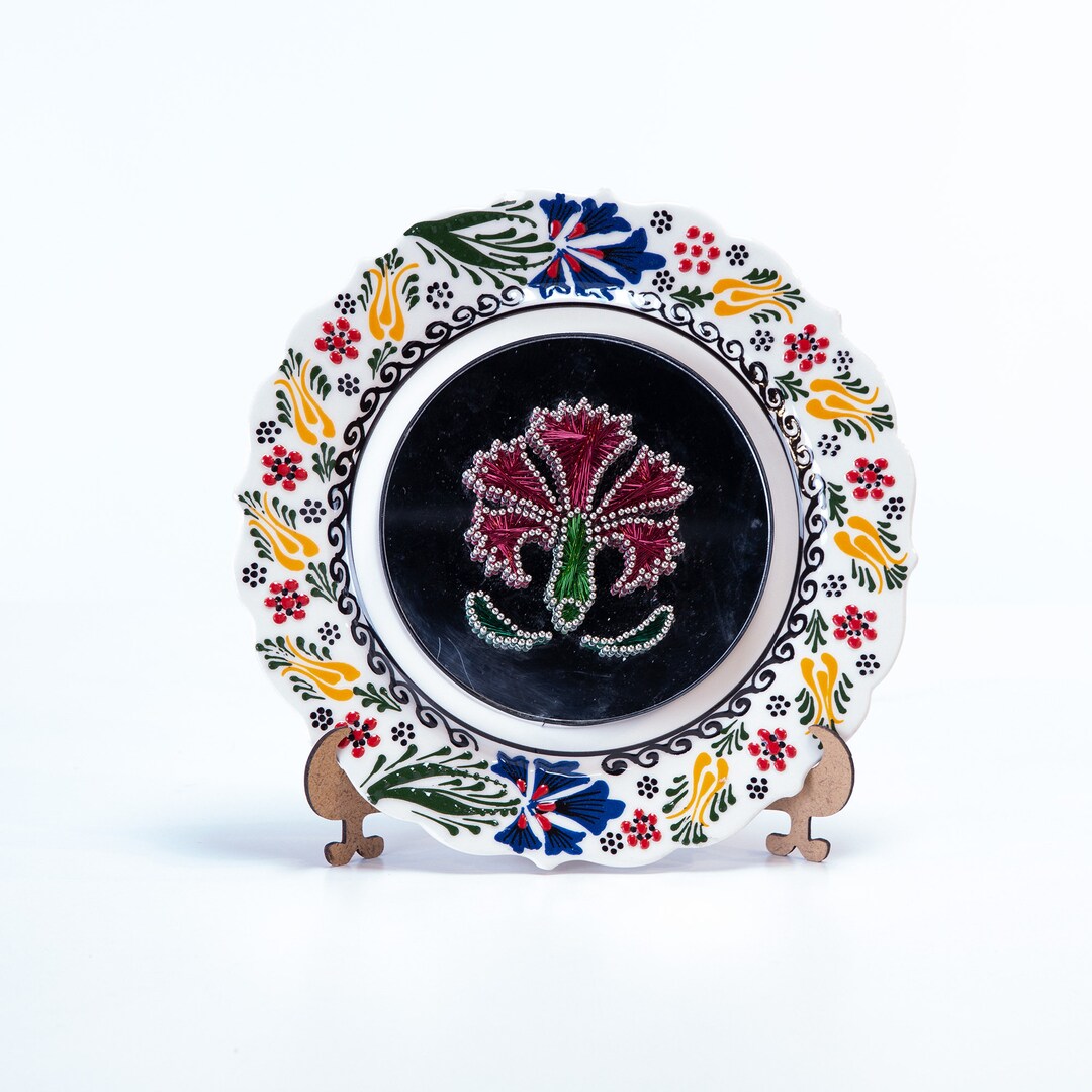 Turkish Tile Ceramic Wall Plate, String Art Floral Table Decor, Home ...