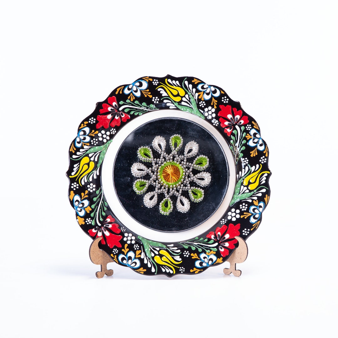 Turkish Tile Ceramic Wall Plate, String Art Floral Table Decor, Home ...
