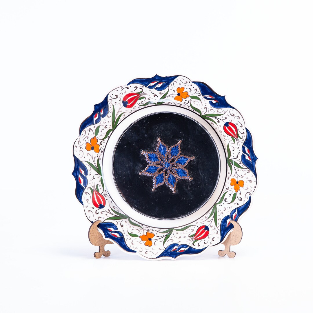 Turkish Tile Ceramic Wall Plate, String Art Floral Table Decor, Home ...