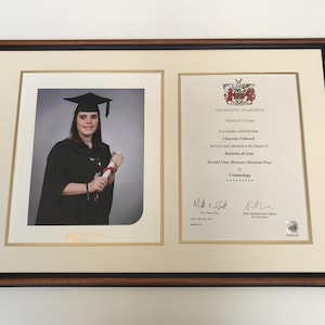 Walnut Double Photo Frame, Graduation Certificate & Picture Frame - Etsy UK