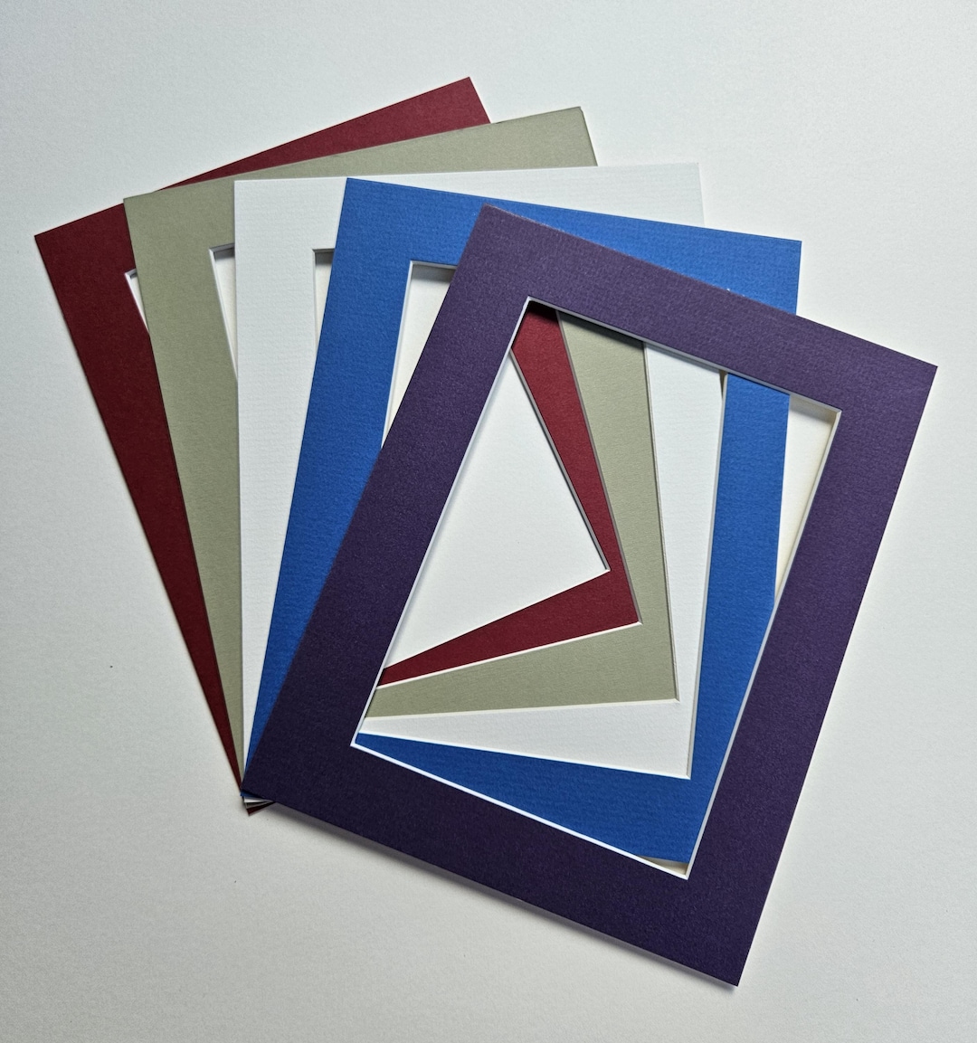 Pack of 5 Assorted Coloured Mounts for Mounting Photographs or Pictures ...