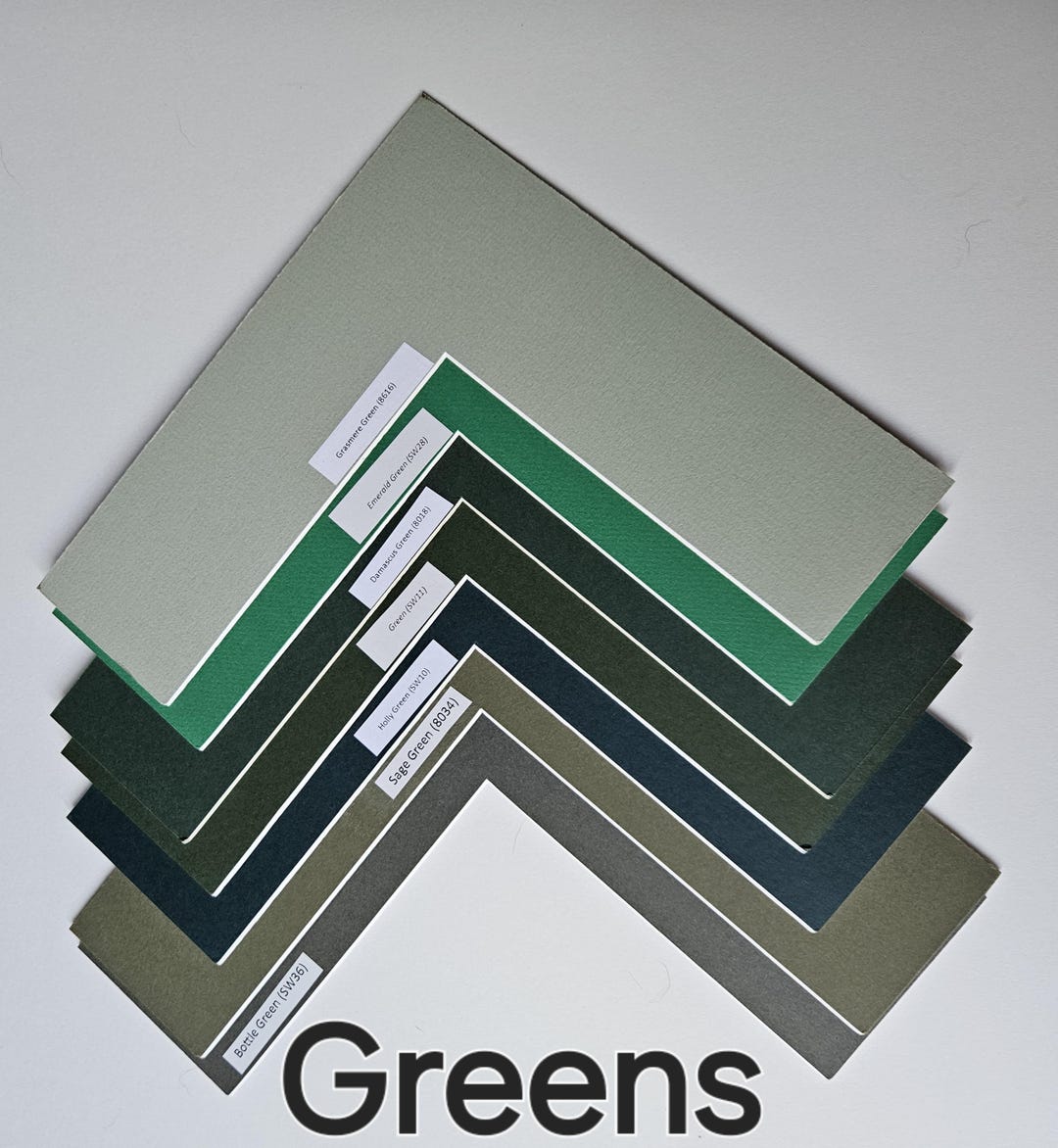 Pack of 5 ASSORTED GREEN Mounts for Mounting Photographs or Pictures ...