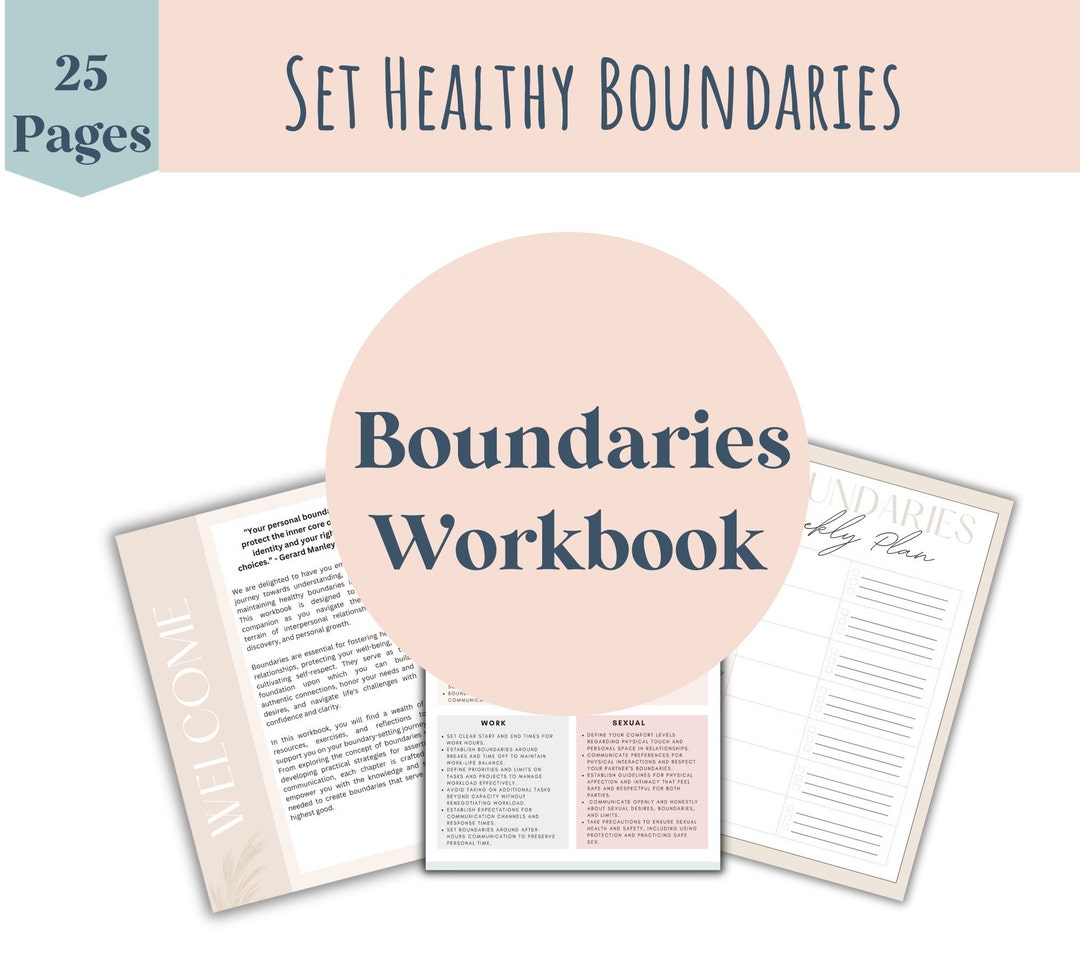 Boundaries Workbook, Boundaries Worsheets,healthy Boundaries, Digital ...