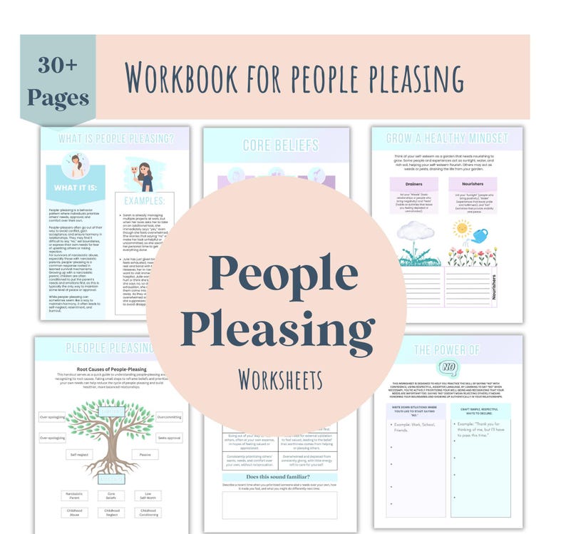 People Pleasing Worksheets, People Pleasing Bundle, Boundaries, Healthy Relationships, Workbook ...
