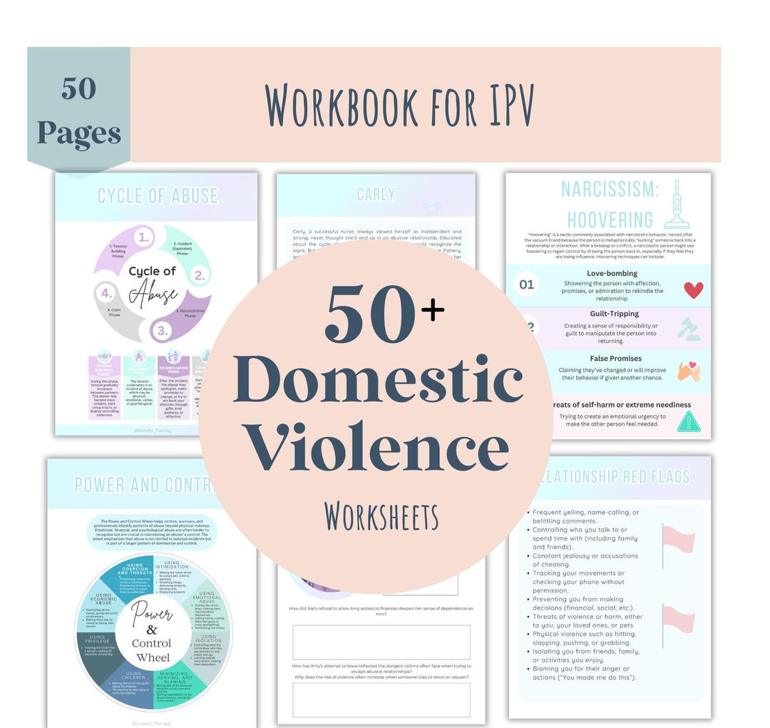 Domestic Violence Workbook | Worksheets for Abuse Recovery & Intimate Partner Violence, Cycle of ...