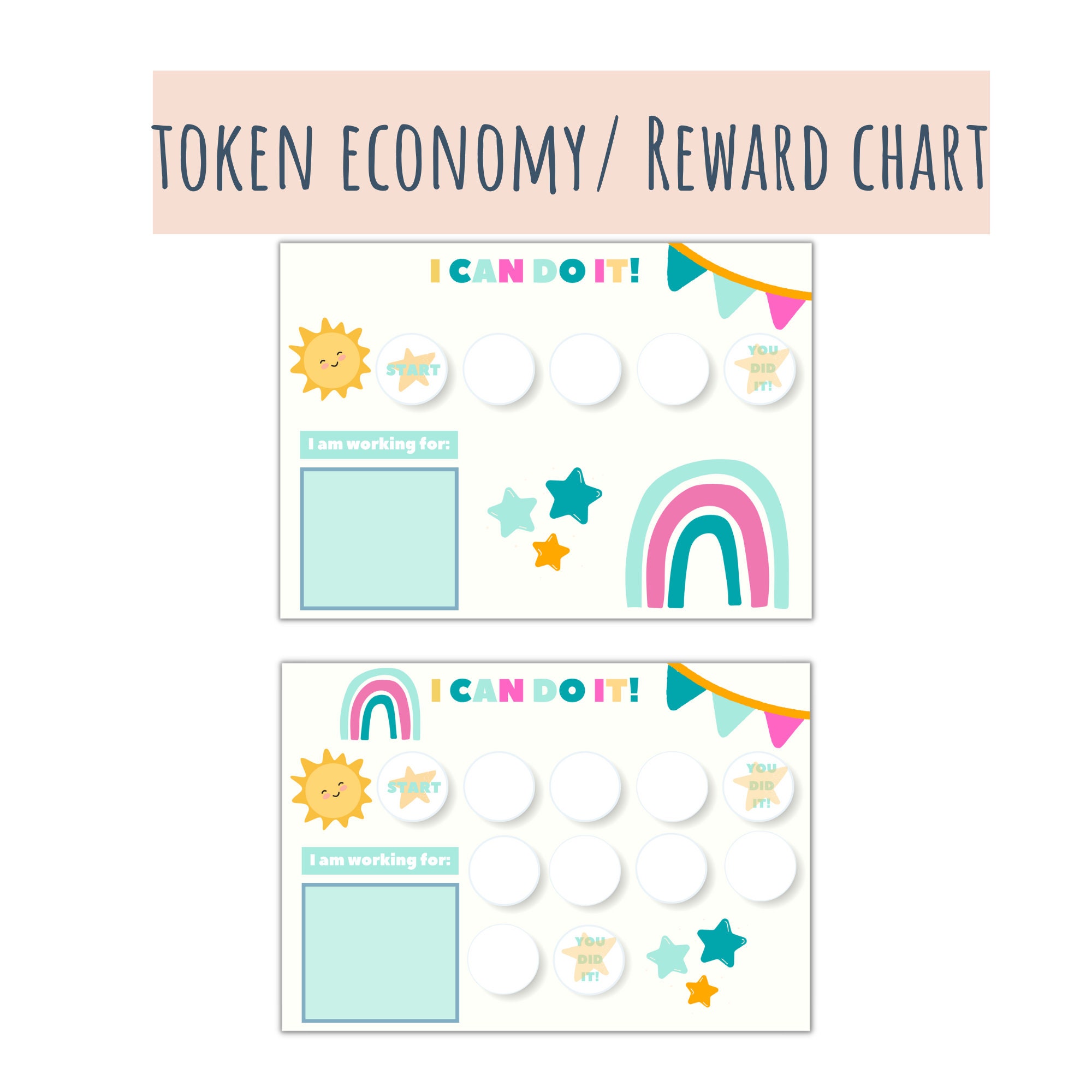 Rainbow Token Board, Token Economy, Token Economy System, ABA Reward ...