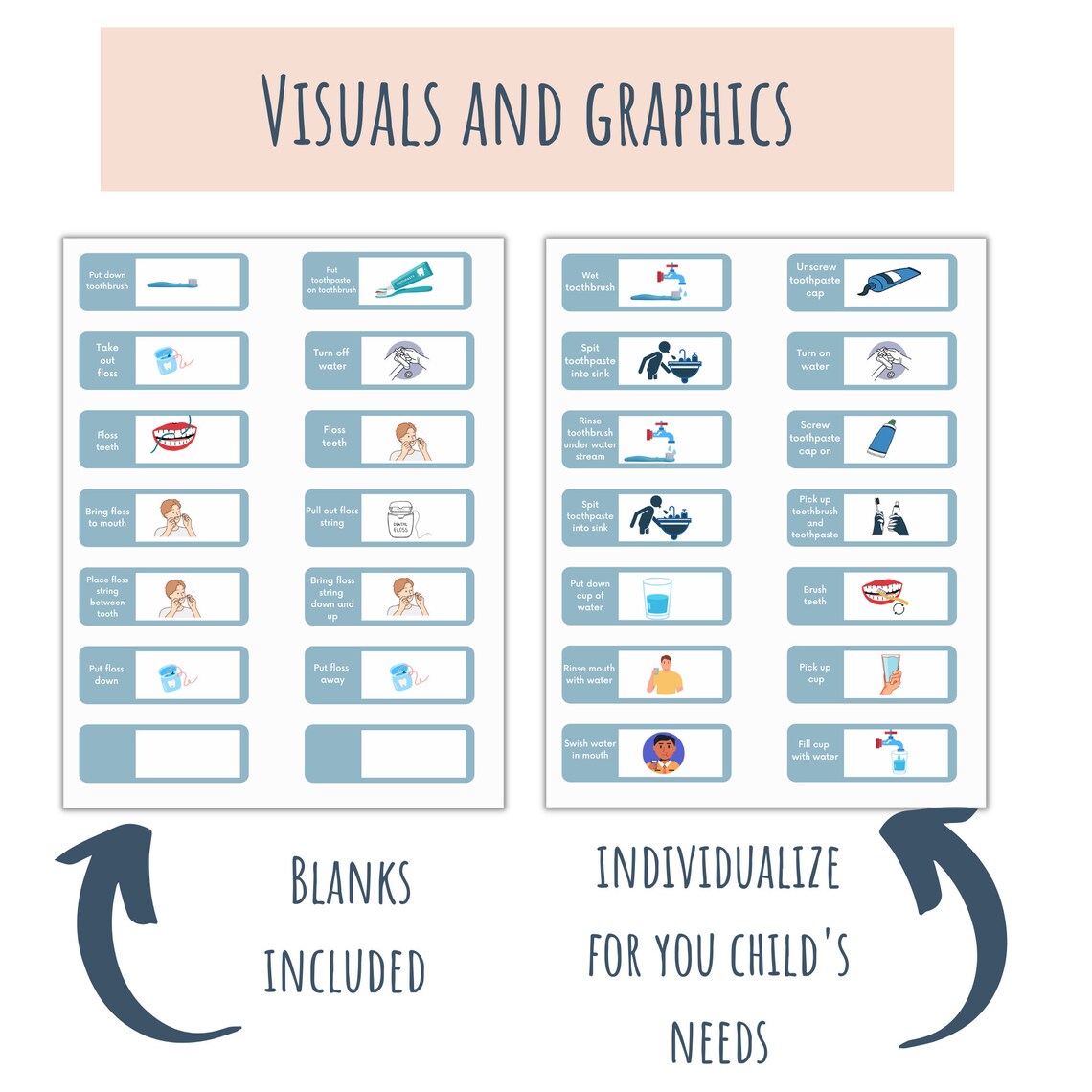 Printable Task Analysis for Teeth Brushing, Teeth Brushing Routine ...