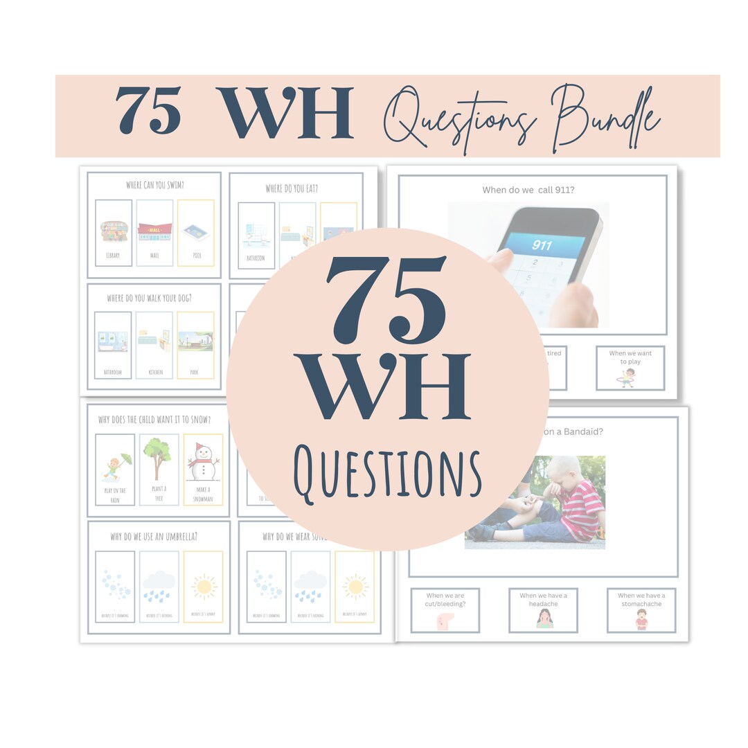 WH Questions Bundle for Kids Wh Task Cards. WH Questions for - Etsy