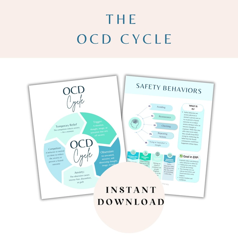 OCD ERP Workbook, Exposure Response Prevention, OCD Worksheets ...
