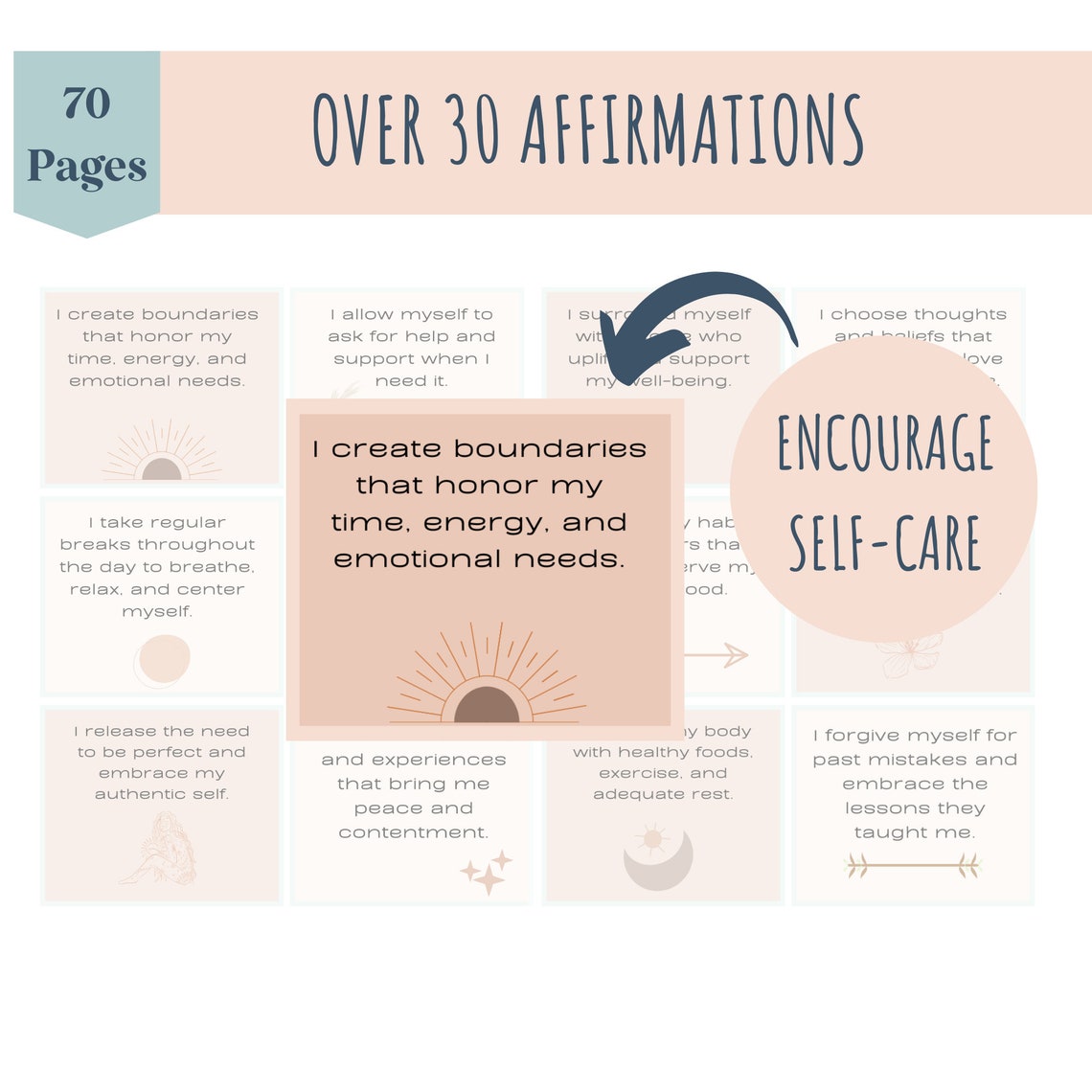 Self-care Workbook Bundle, Self-care Journal, Boundaries Workbook, Self ...