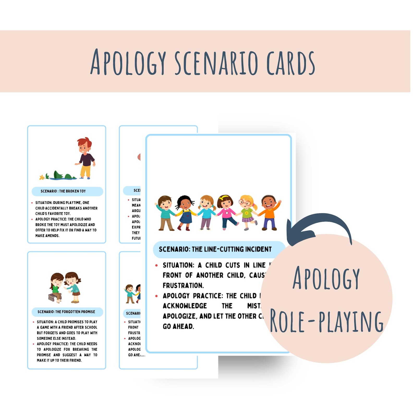 Apology Activity Worksheets for Kids, Social Skills Activity, SEL ...