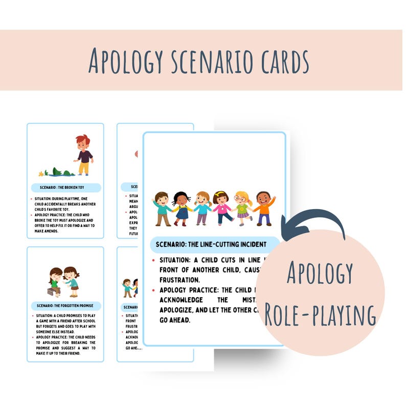 Apology Activity Worksheets for Kids, Social Skills Activity, SEL ...