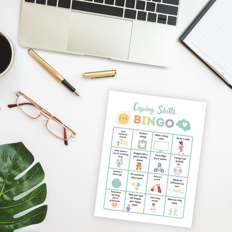 Coping Skills Bingo Cards, Coping Skills Activity, Therapy Games for ...