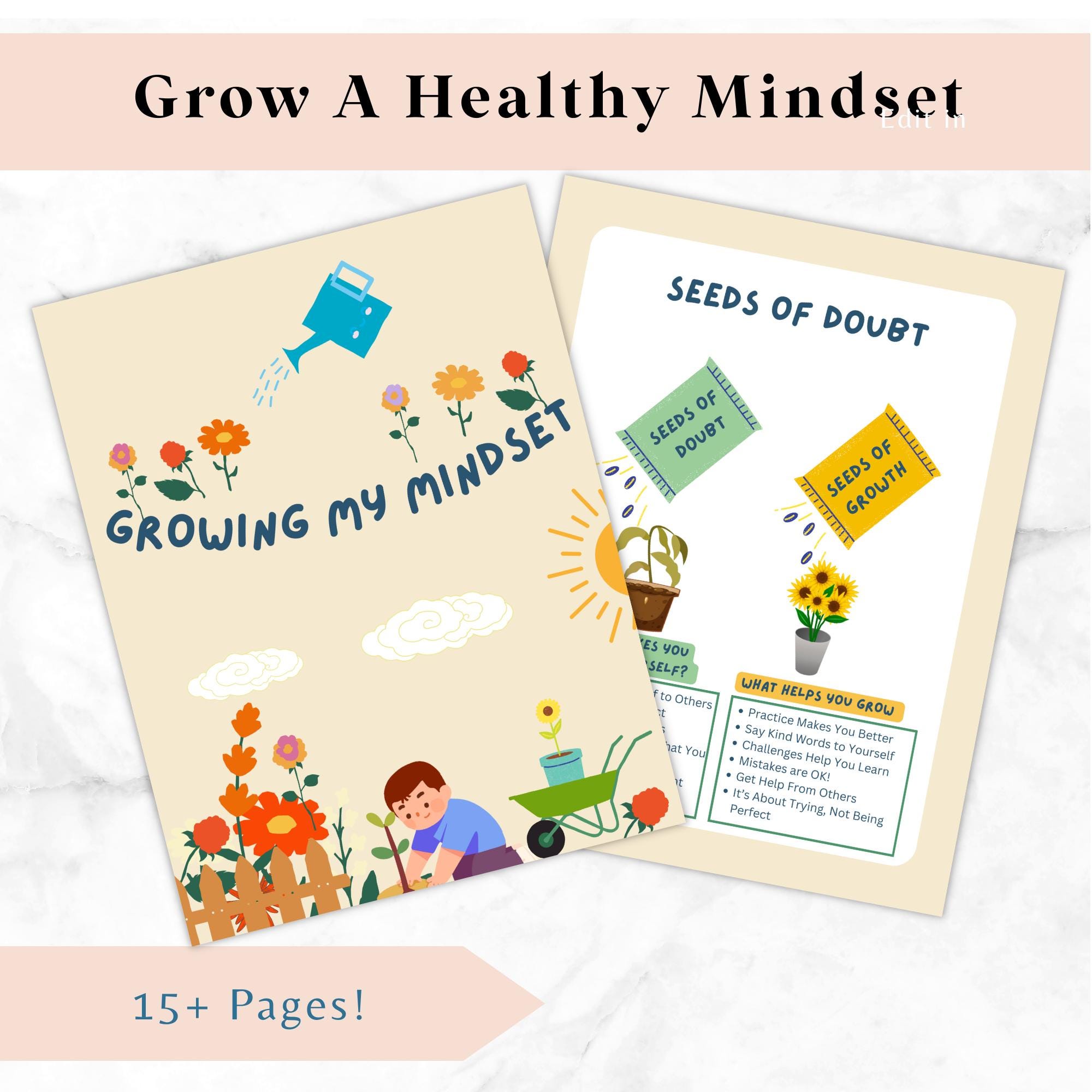 Kids Growth Mindset Toolkit, Confidence Activities for Kids, Learn New ...