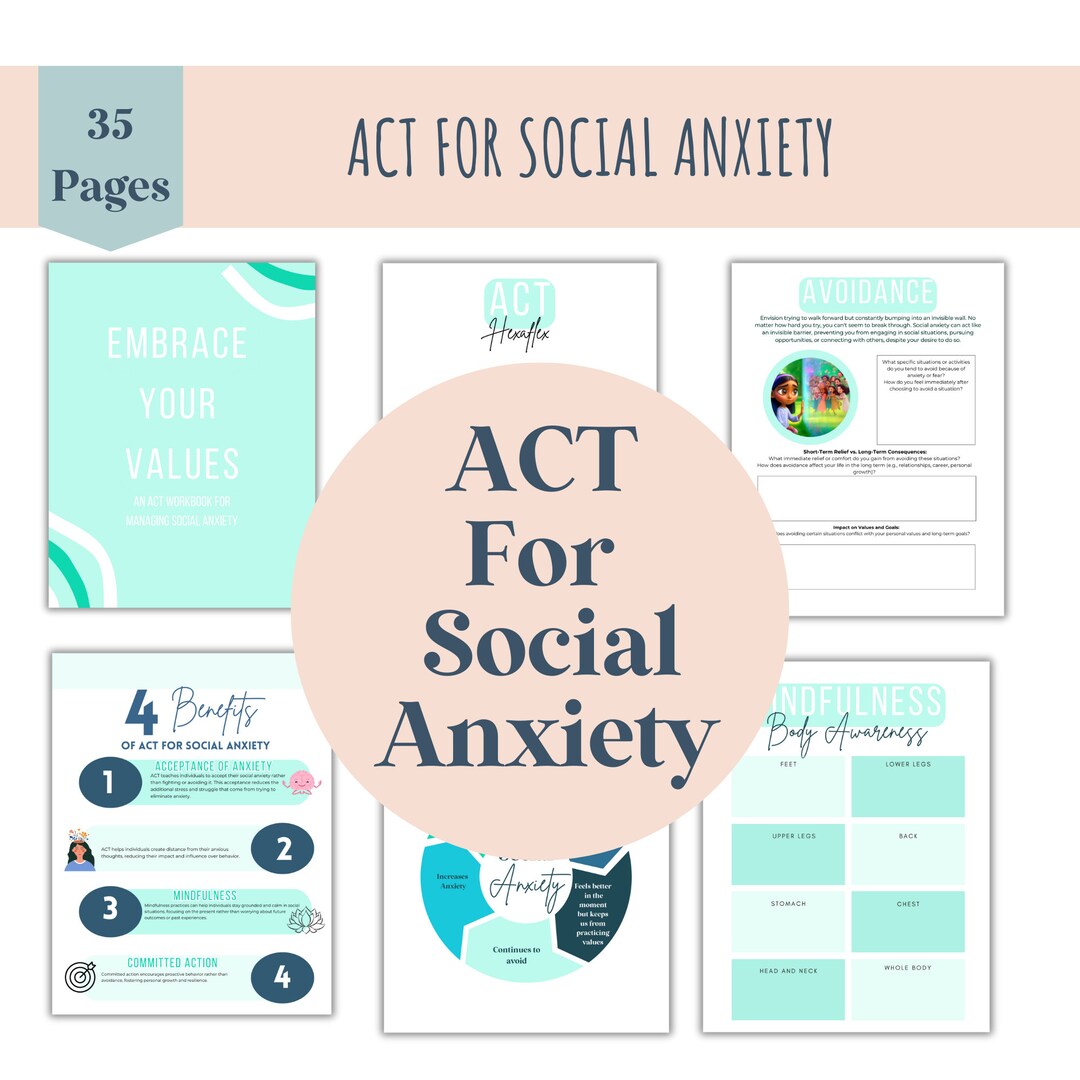 ACT Therapy Workbook for Social Anxiety | Worksheets for Therapists ...