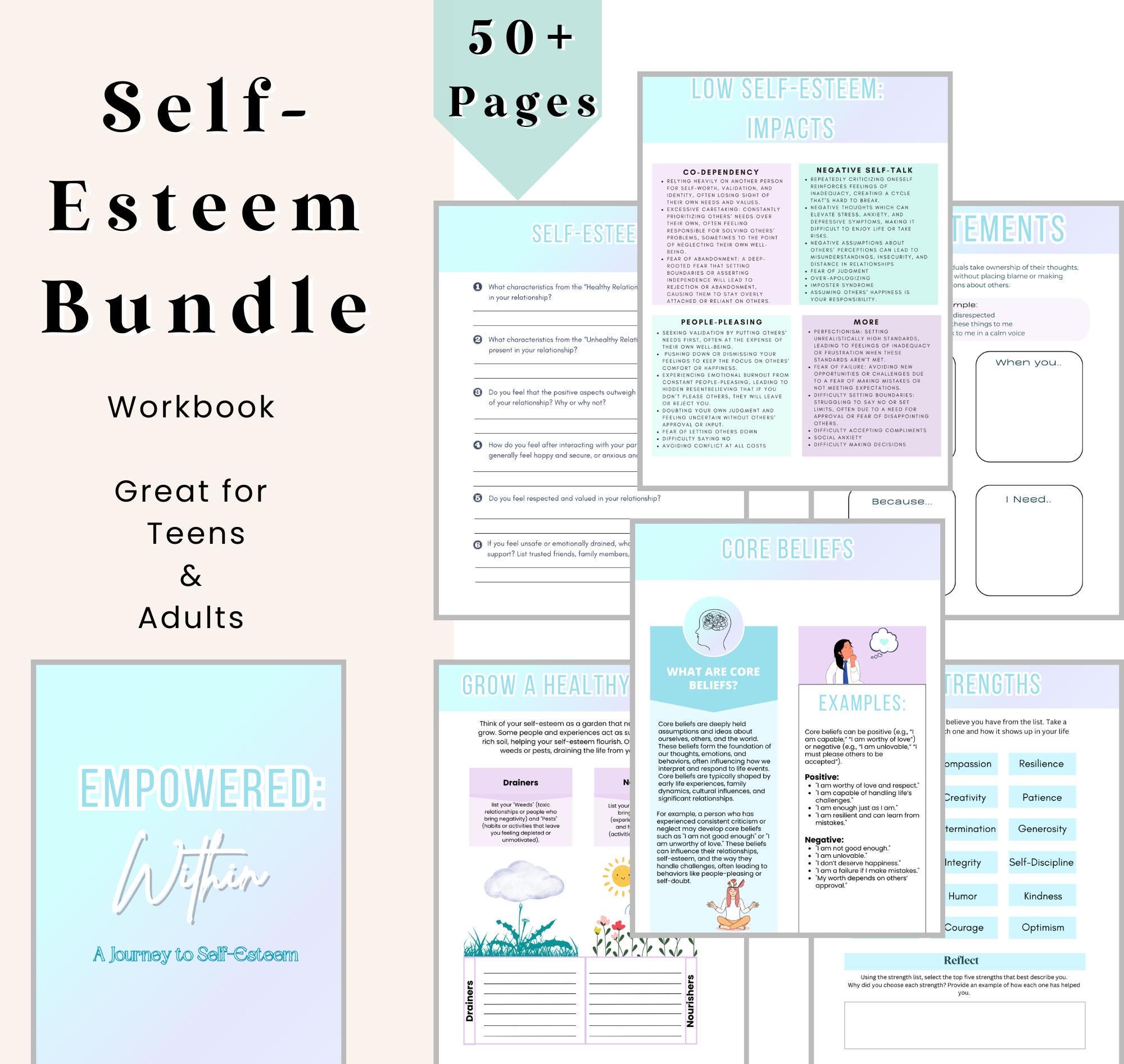 Self Esteem Worksheets, Confidence Building Workbook, Self Confidence ...
