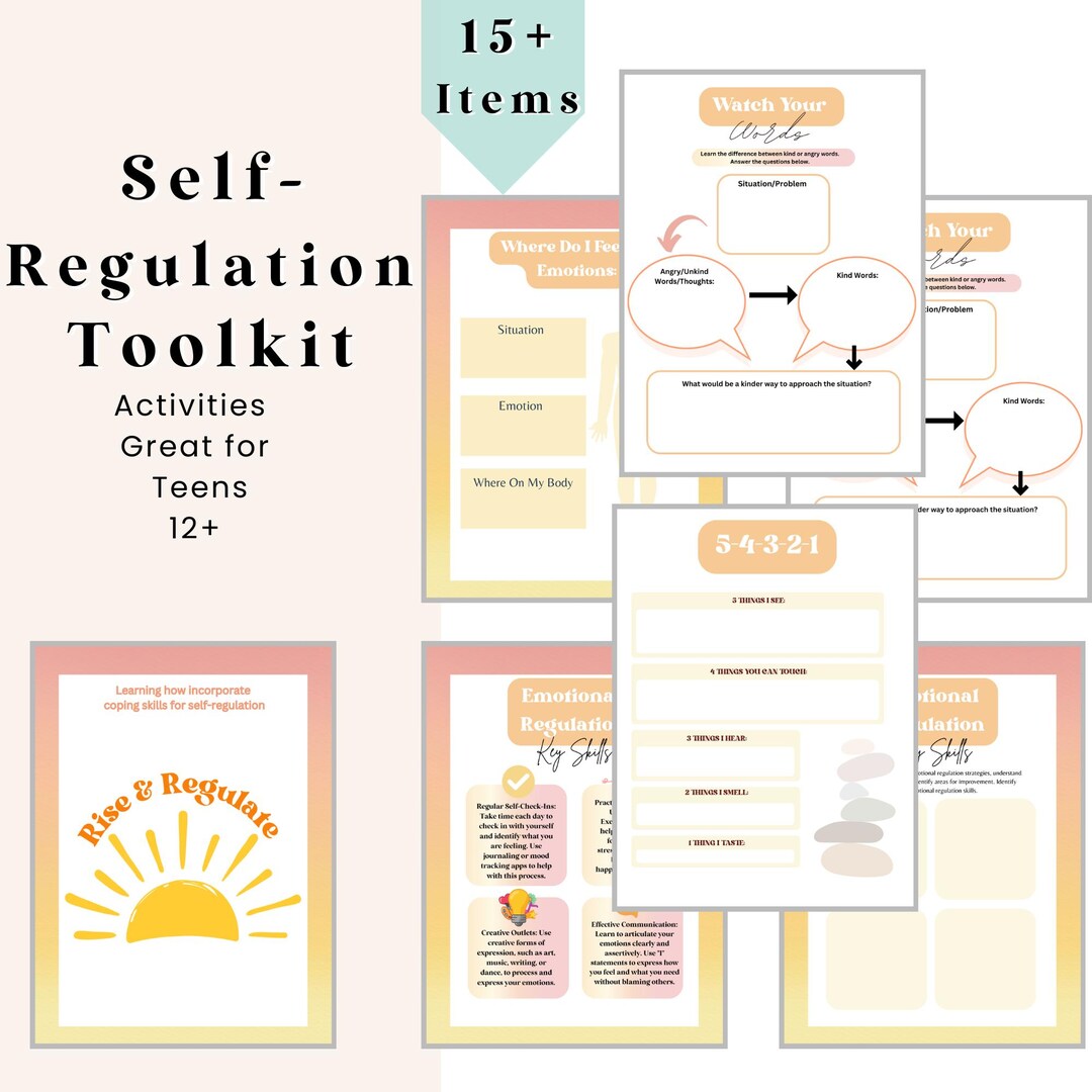 Self-regulation Skills PRINTABLE for Teens, Anxiety and Coping Skills ...