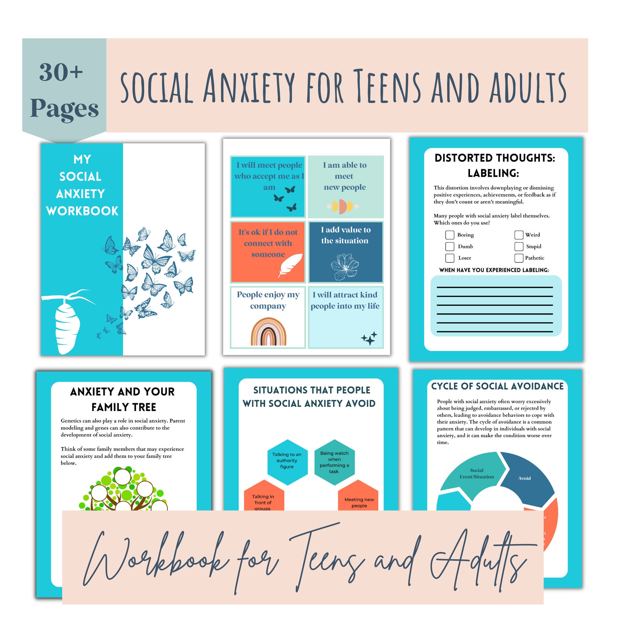 Social Anxiety Workbook for Teens and Adults Social Anxiety - Etsy UK